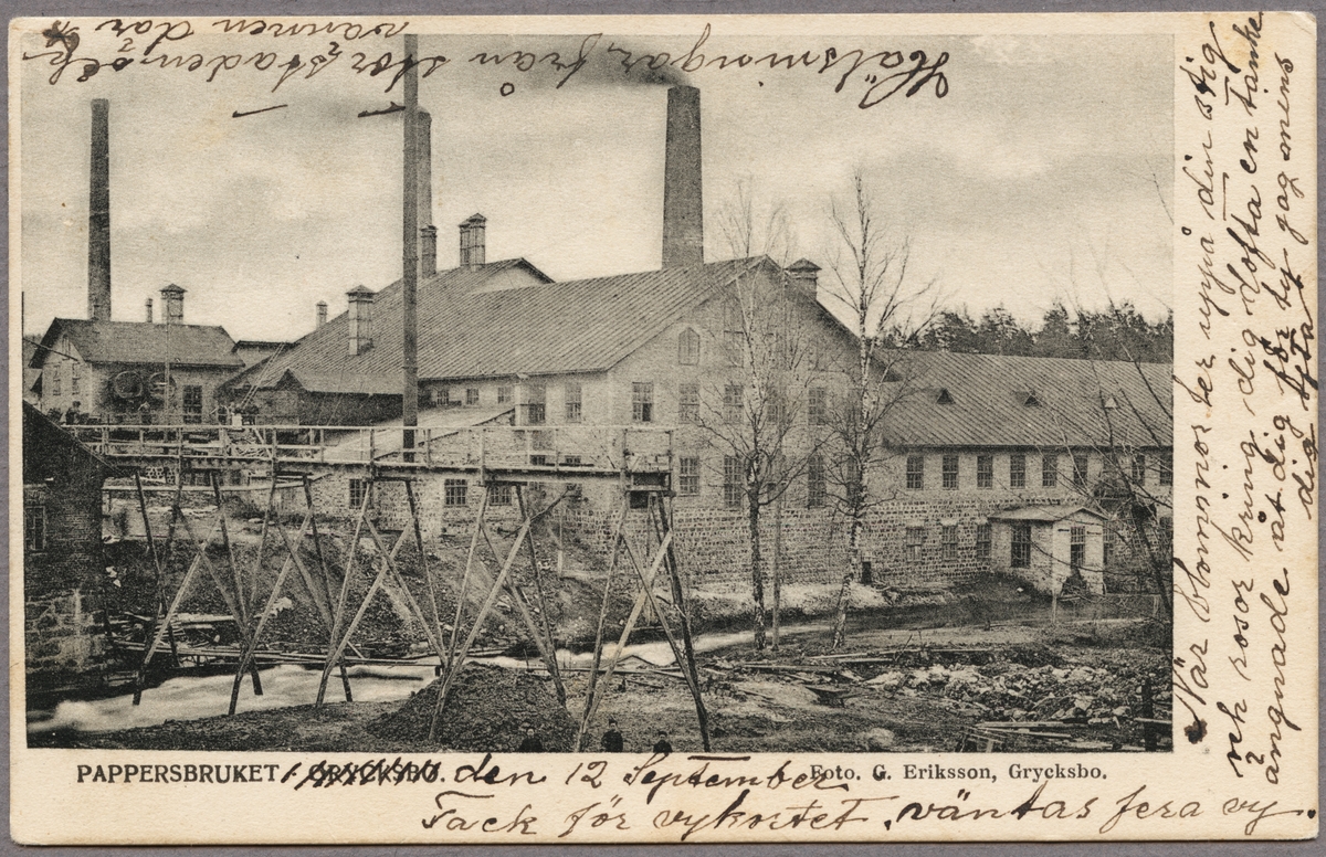 Grycksbo pappersbruk. - Järnvägsmuseet / DigitaltMuseum