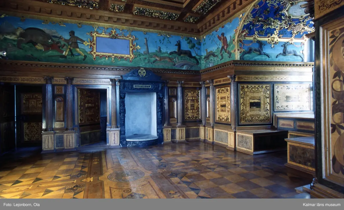 Kalmar slott, interiör av Kungsmaket. - Kalmar läns museum / DigitaltMuseum