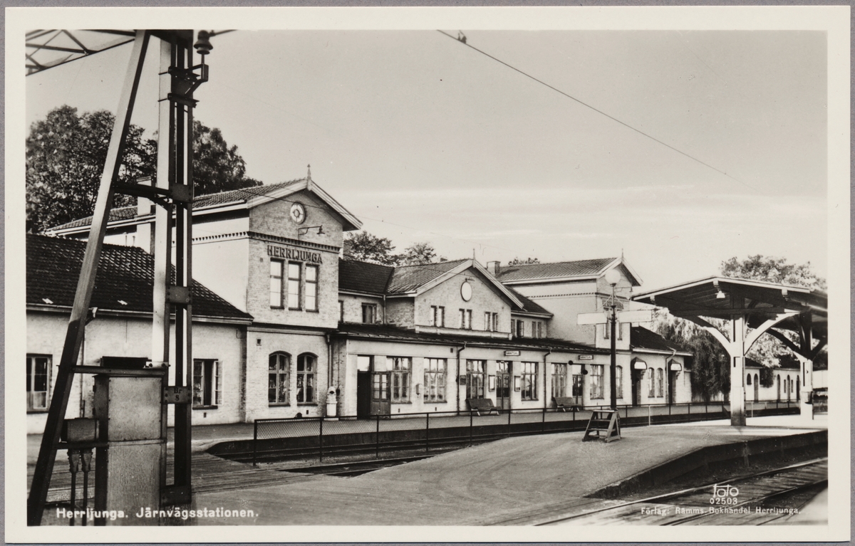 Herrljunga station. - Järnvägsmuseet / DigitaltMuseum
